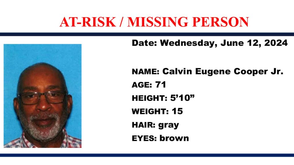 Silver Alert: Calvin Eugene Cooper Jr. - Vicksburg Daily News