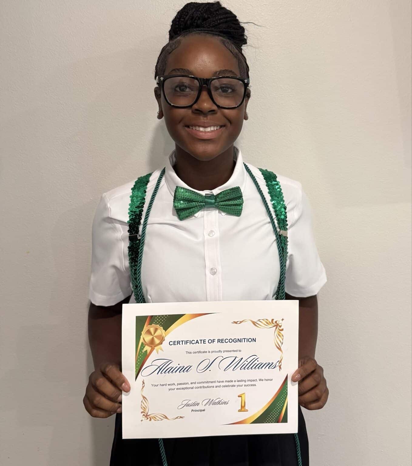 Alaina Williams graduates top of her class at Vicksburg Junior High ...