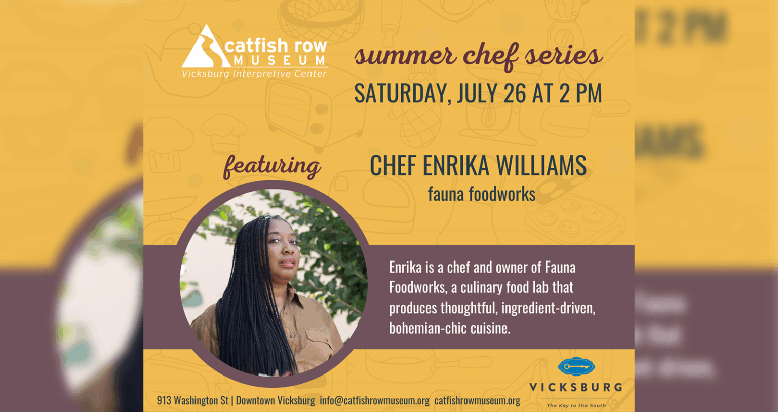 Chef Enrika Williams returns for Catfish Row Summer Chef series ...